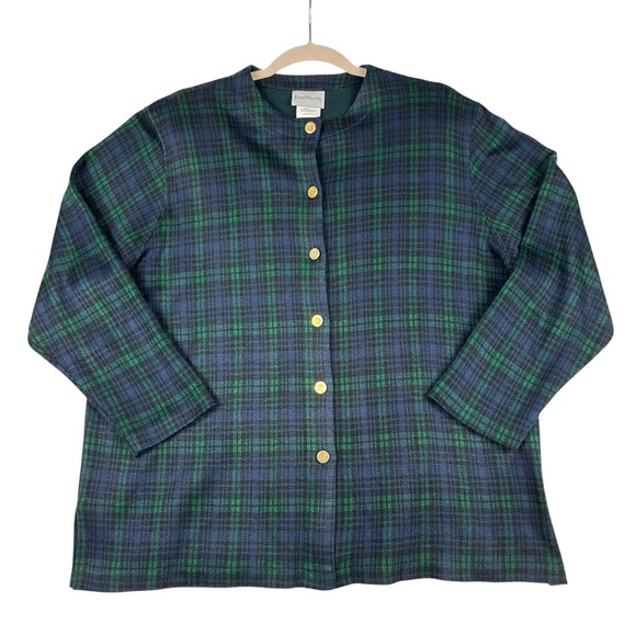 BonWorth | Sweaters | Vintage Bonworth Pm Plaid Cardigan Dark Academia ...